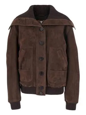 Attico THE ATTICO Suede Bomber Jacket Multicolor