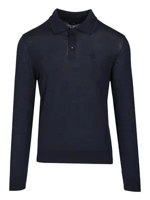 Etro Wool And Silk Polo Shirt - Blue
