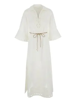 Zimmermann Indra Embroidered Ramie Maxi Dress - Multicolor