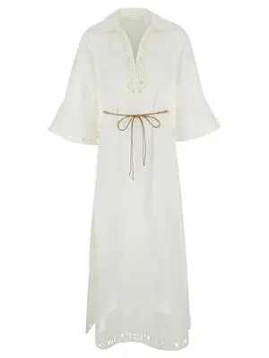 Zimmermann Indra Embroidered Ramie Maxi Dress - Multicolor