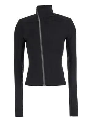 Rick Owens RICK OWENS Black Cropped Jacket With High Collar And Asymmetrical Zip Closure Multicolor