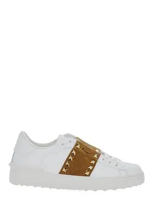 Valentino Garavani Rockstud Untitled Leather And Suede Sneakers - Multicolor