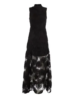 ROTATE BY BIRGER CHRISTENSEN Sleeveless High Collar Embroidered Dress - Multicolor