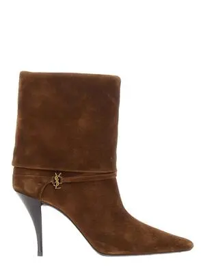 Saint Laurent Niki 90 Suede Booties - Multicolor