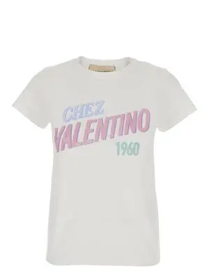 Valentino Garavani Cotton Crew Neck T-shirt With Maxi Logo - Multicolor