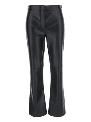 Max Mara Ublime' Eco-leather Flared Leg Trousers - Black