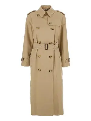 Burberry Double-breasted Trench Coat With Belt - Multicolor