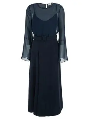 P.a.r.o.s.h Cady Dress With Adjustable Waist Belt - Multicolor
