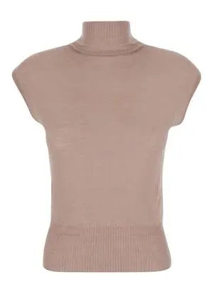 RICK OWENS RICK OWENS Wool Turtleneck Top With Short Sleeves