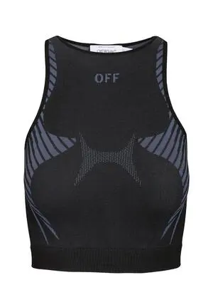 Off-White Sleeveless Racing Top - Black