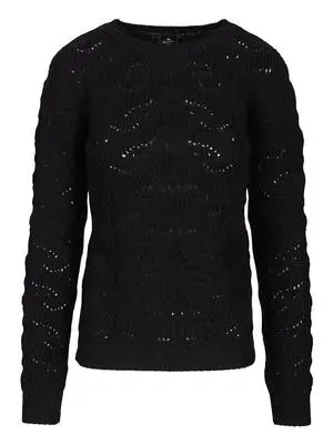 Etro Etro Paisley Patterned Crew Neck Long Sleeve Sweater Blue
