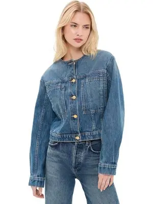 Ulla Johnson Briar Collarless Denim Jacket - Danube