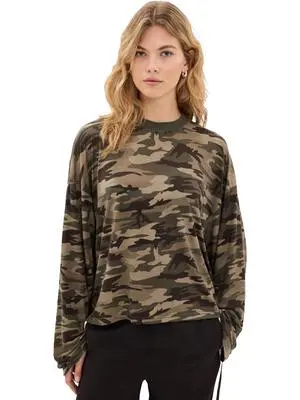 Lioness Bloom Tee Camouflage Print Long Sleeve Top - Camo