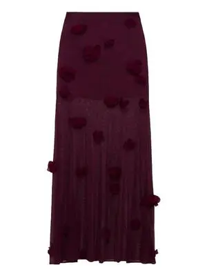 Simkhai Cora Floral Appliqué Midi Skirt - Fig