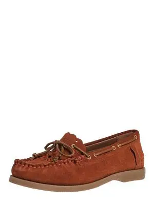 Free People Lagoon Cut Out Boat Shoes - Rust Suede