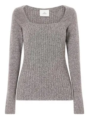 THE ELDER STATESMAN Rib-knitted Cashmere T-shirt - Brown
