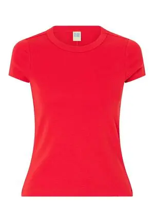 FLORE FLORE Ribbed Organic Cotton-jersey T-shirt - Red