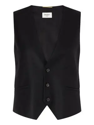 Saint Laurent Cashmere-twill Gilet - Black