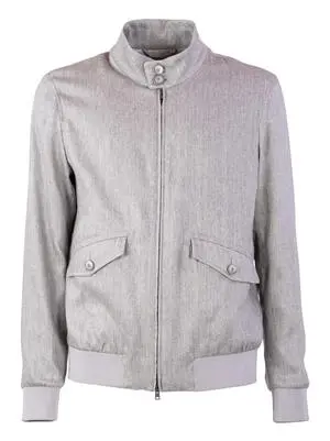 Herno Linen Bomber Jacket - Gray