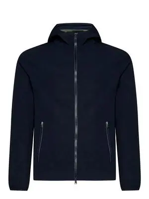 Herno Hooded Jersey Zip-up Jacket - Blue