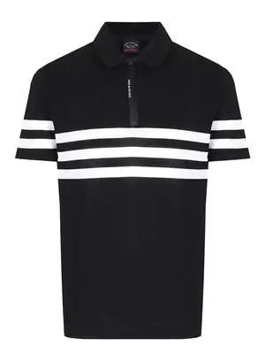 Paul & Shark Cotton Polo With Logo Detail - Black