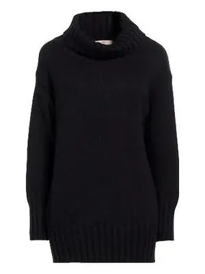 CARLA G. Turtleneck Wool Blend Sweater - Black