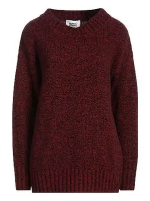 Alpha Studio Merino Wool Mélange Crewneck Sweater - Red