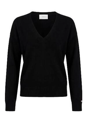 ANNA MOLINARI Wool And Cashmere V-neck Sweater - Black