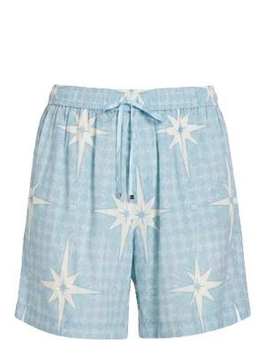 Amiri AMIRI Viscose Printed High Waisted Shorts Blue