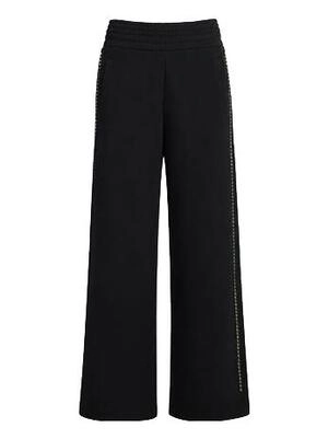 DISCLAIMER French Terry Track Pants With Crystal Appliqués - Black