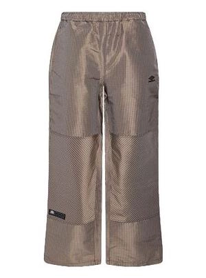 UMBRO Checked Wide Leg Polyester Pants - Beige