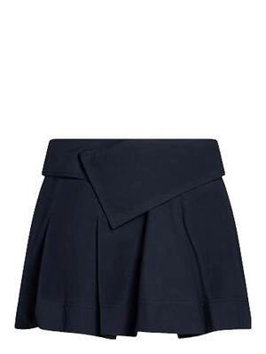 Pinko Pleated Cotton-elastane Mini Skirt - Blue