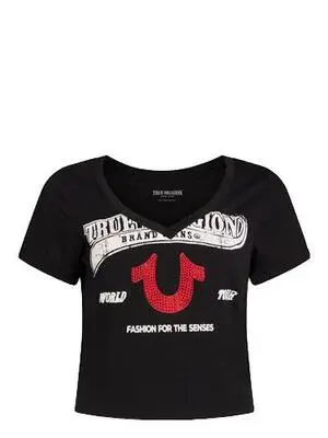True Religion T-shirt Size Cotton, Elastane - Black