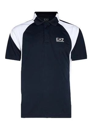 EA7 Polo Shirt Midnight Size Polyester - Blue