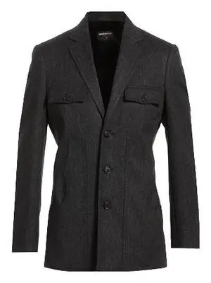 Dsquared2 Charcoal Virgin Wool, Cotton, And Linen Single-breasted Blazer - Grey