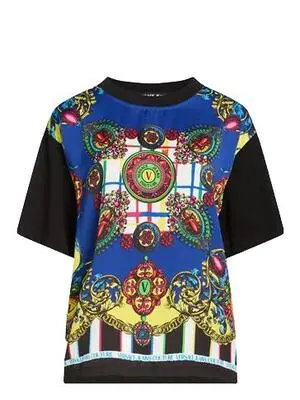 Versace Multicolor Printed T-shirt - Blue