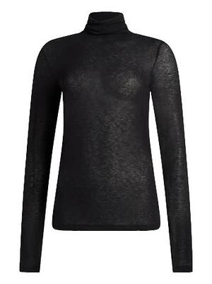 CARACTÈRE Long-sleeve Turtleneck Top - Black