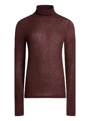 CARACTÈRE Long-sleeve Turtleneck Top - Chocolate Brown