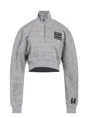 Dsquared2 Cotton Cropped Sweatshirt With Half-zip And Embroidered Logo - Grey