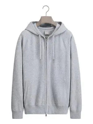 Dior Embroidered Zip-up Hooded Sweater - Grey