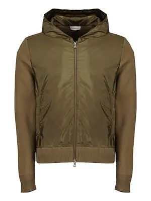 Moncler Zip-up Hooded Cardigan - Brown