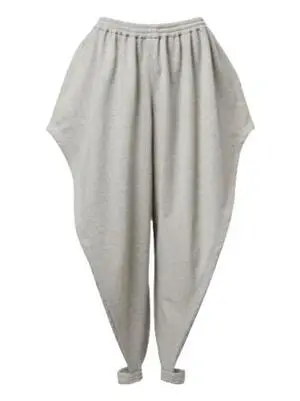 Alaïa Ruffled Cotton-blend Fleece Tapered Pants - Gray