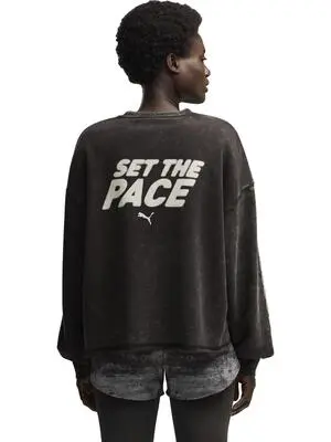 PUMA Run Culture Oversized Graphic Sweatshirt - Black