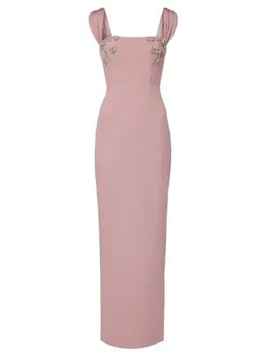 Rachel Gilbert Malia Embellished Crêpe Corset Gown - Pink