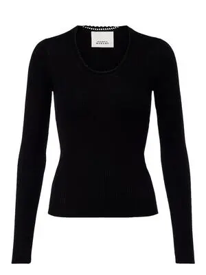 Isabel Marant Étoile Ribbed-knit Silk And Cotton Sweater - Black
