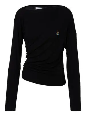 VIVIENNE WESTWOOD Draped Ribbed-knit Top - Black
