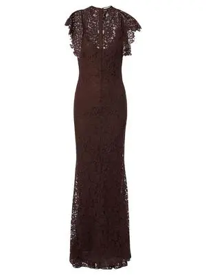 DE LA VALI Laia Lace Maxi Dress - Brown