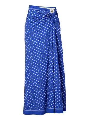 Christopher Esber Ruched Orbit Bandana Maxi Skirt - Blue