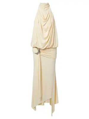 DE LA VALI Vida Draped Jersey Mini Dress - Beige