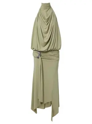 DE LA VALI Vida Draped Jersey Mini Dress - Green
